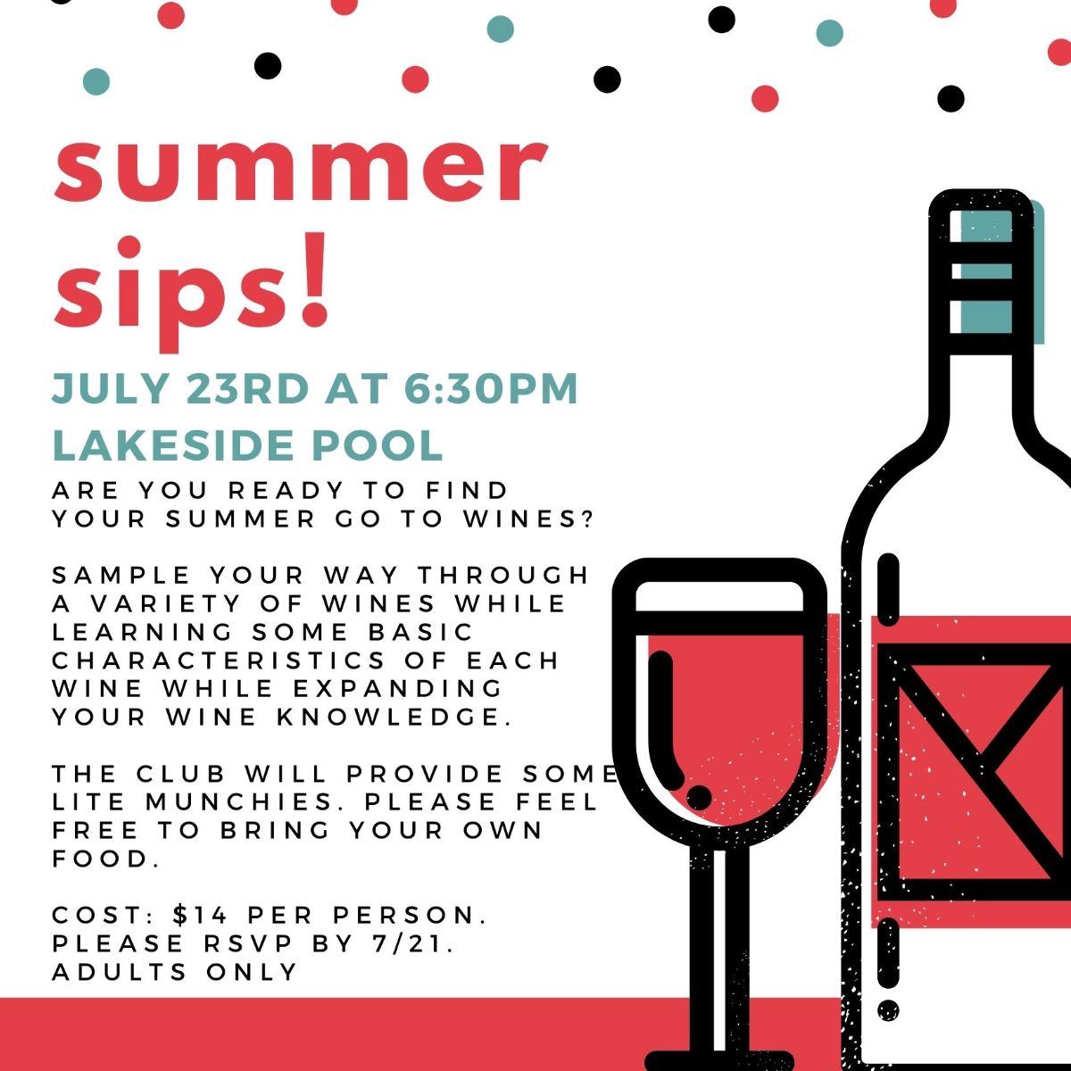 Summer Sips! July 2021 - Riverfront Swim Club