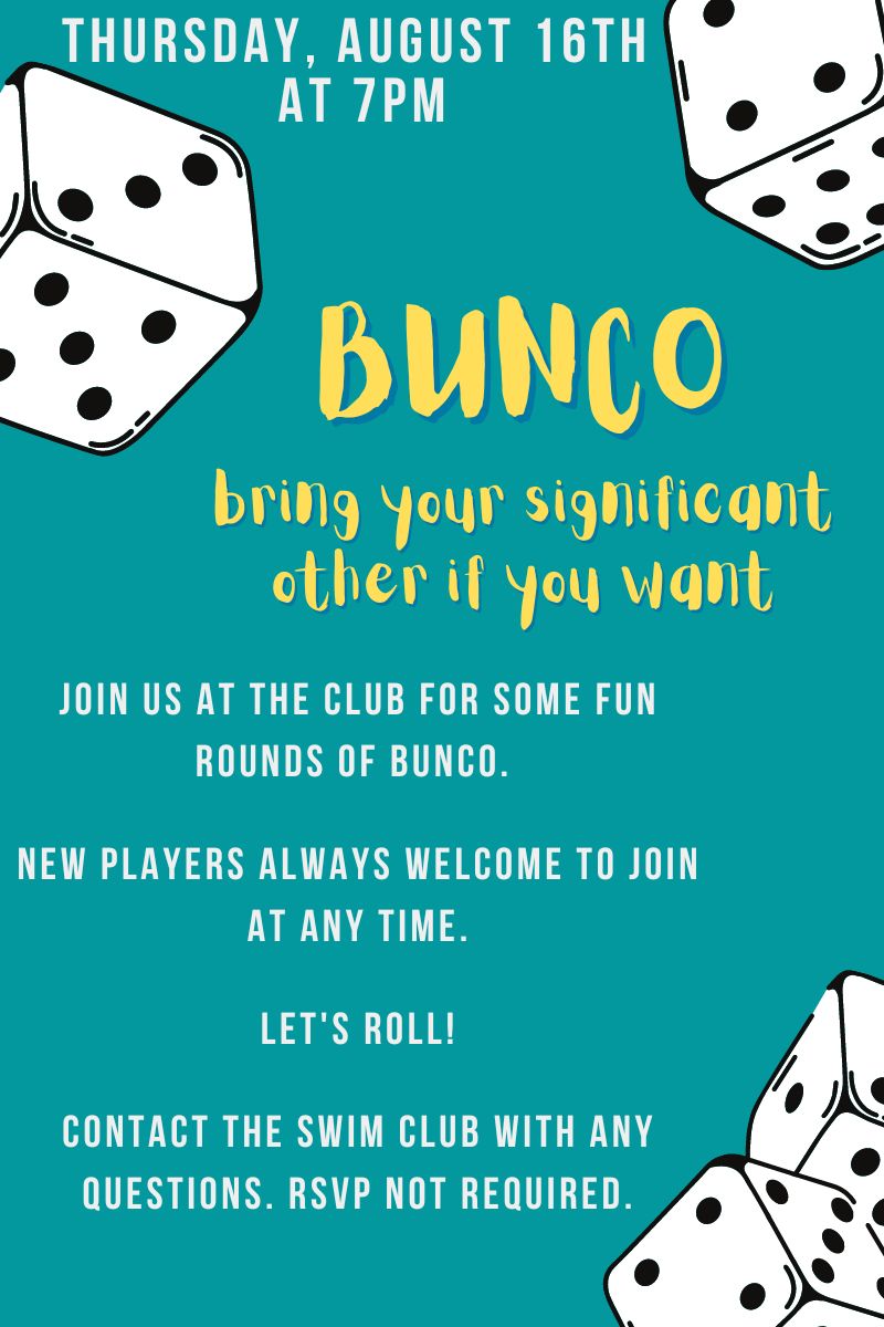 BUNCO - Riverfront Swim Club