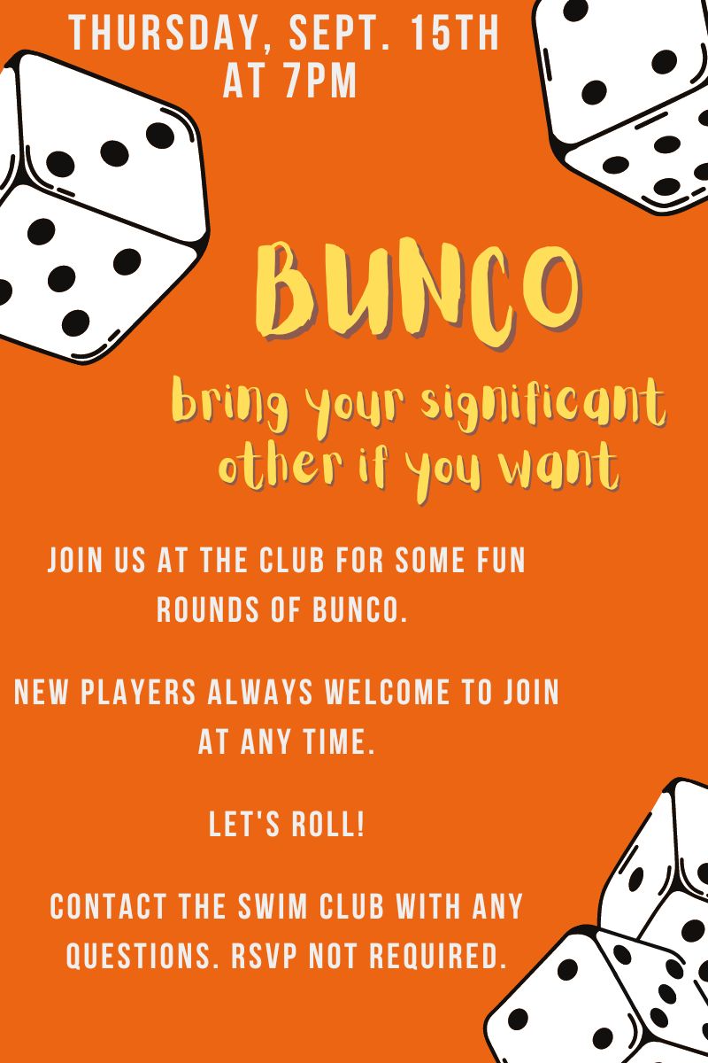 BUNCO - Riverfront Swim Club