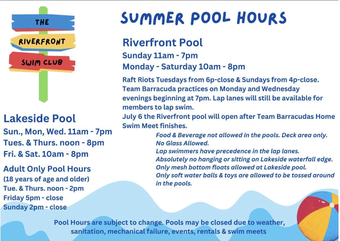Hours - Riverfront Swim Club